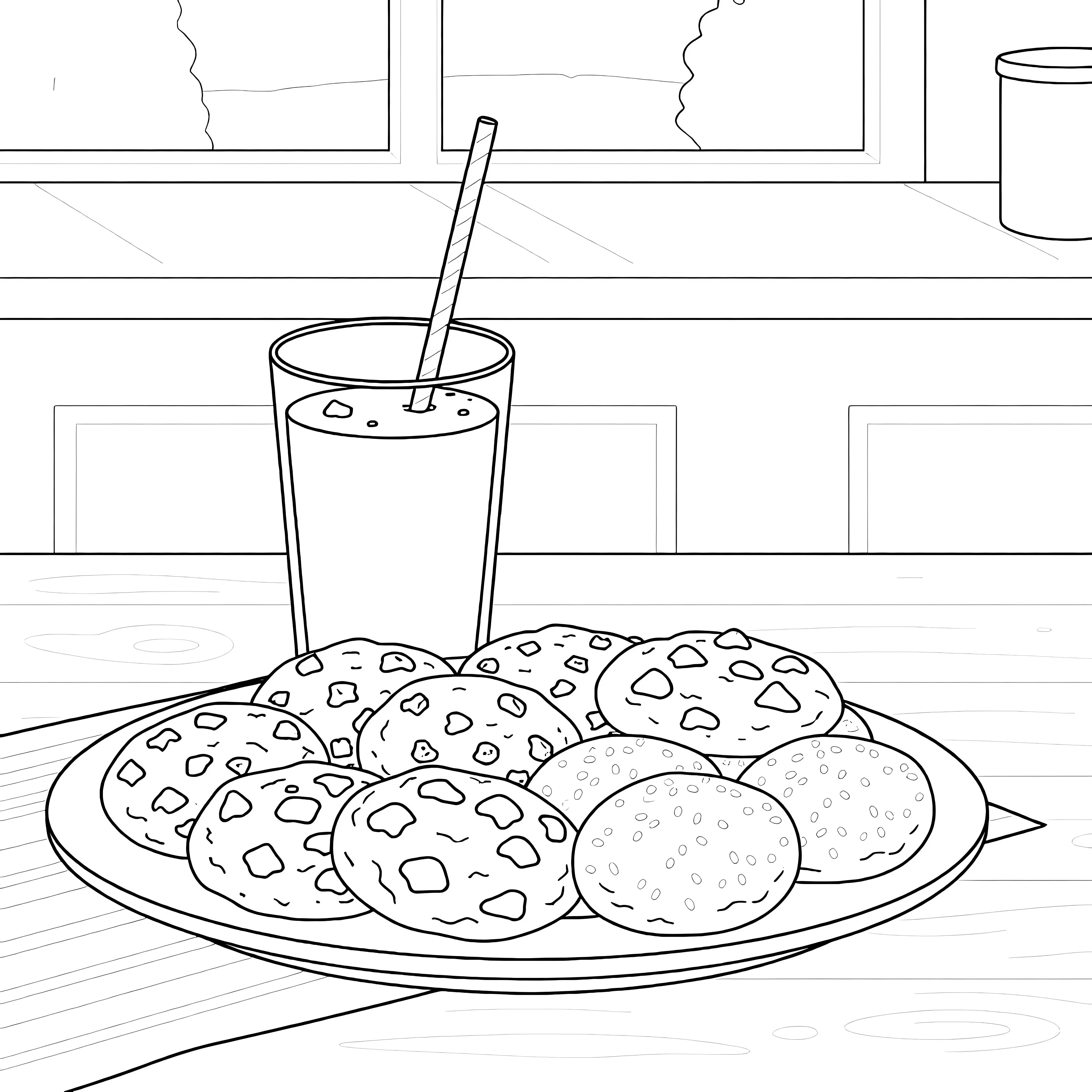 Cookies And Milk Coloring Page | Coloring Pages Mimi Panda