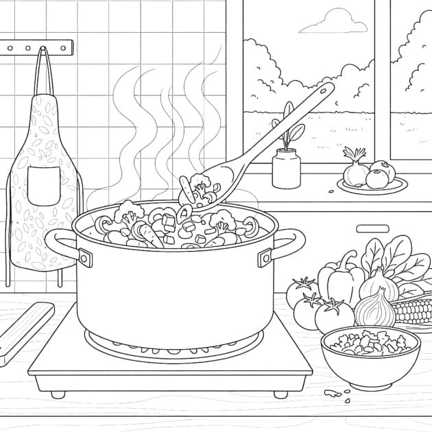 Cooking Coloring | Coloring Pages Mimi Panda