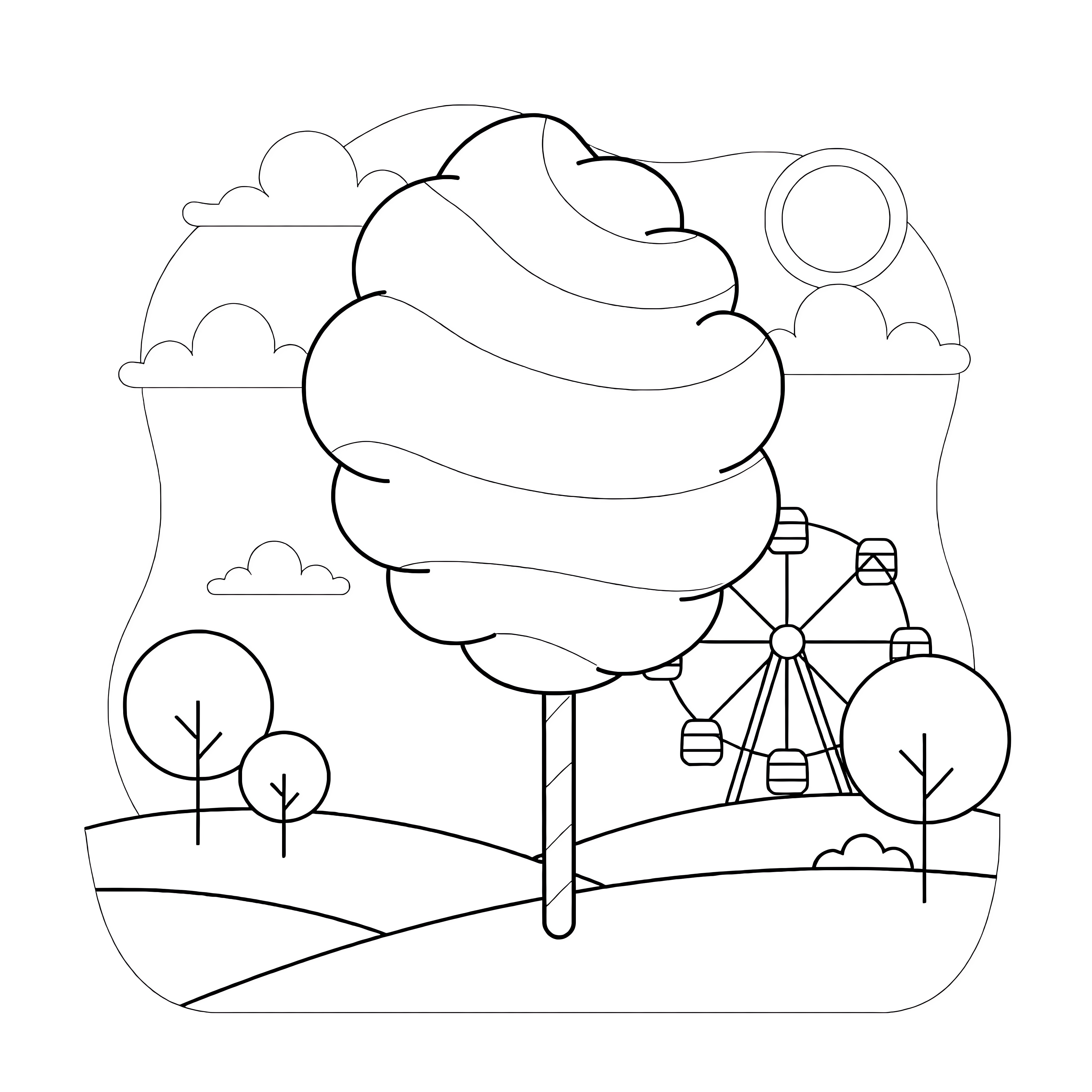 Cotton Candy Coloring Sheet | Coloring Pages Mimi Panda