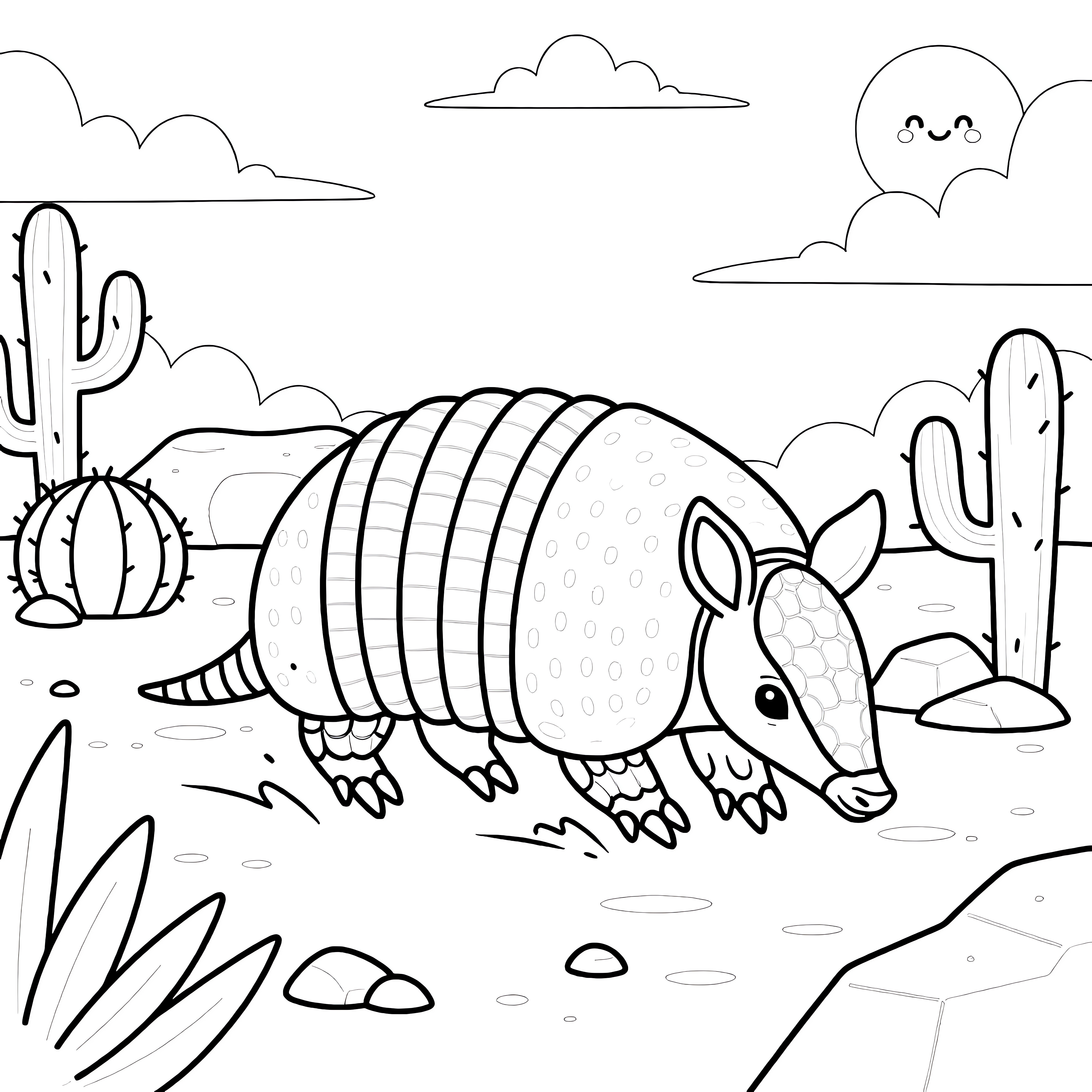 Armadillo Rolling Ball Coloring Page | Coloring Pages Mimi Panda
