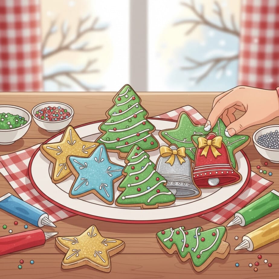 Christmas Cookies Colouring | Coloring Pages Mimi Panda