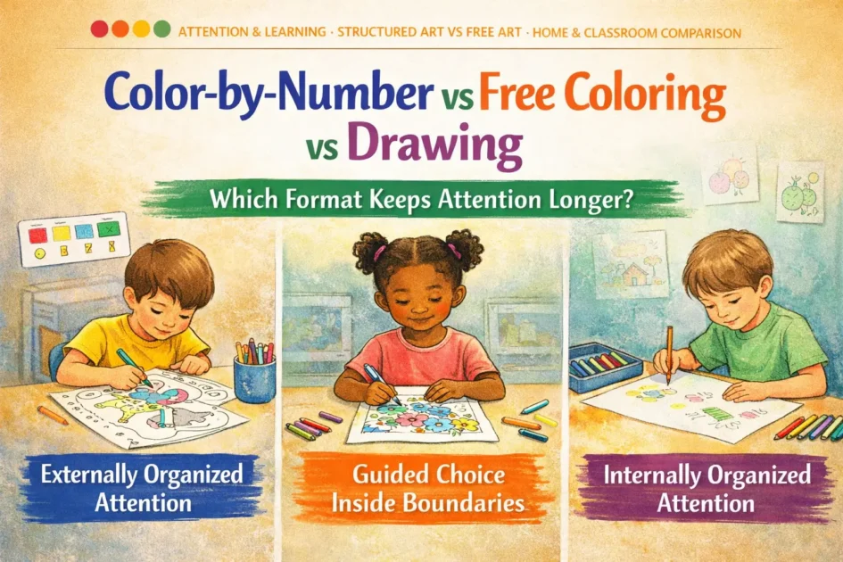 Color-by-Number vs Free Coloring vs Drawing | Mimi Panda